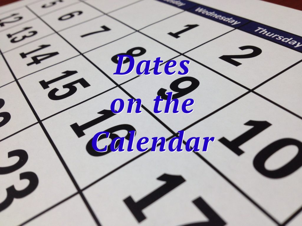 Dates on the Calendar – David A Lloyd